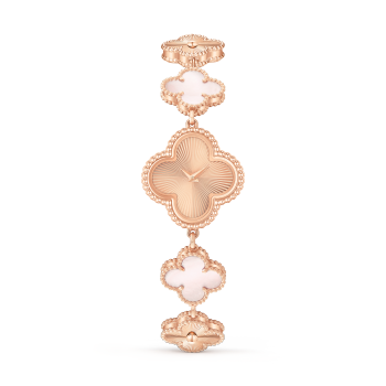 Sweet Alhambra watch 18K rose gold, Mother-of-pearl - Van Cleef & Arpels