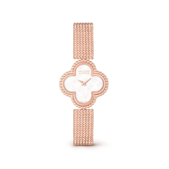 Sweet Alhambra watch 18K rose gold, Mother-of-pearl - Van Cleef & Arpels