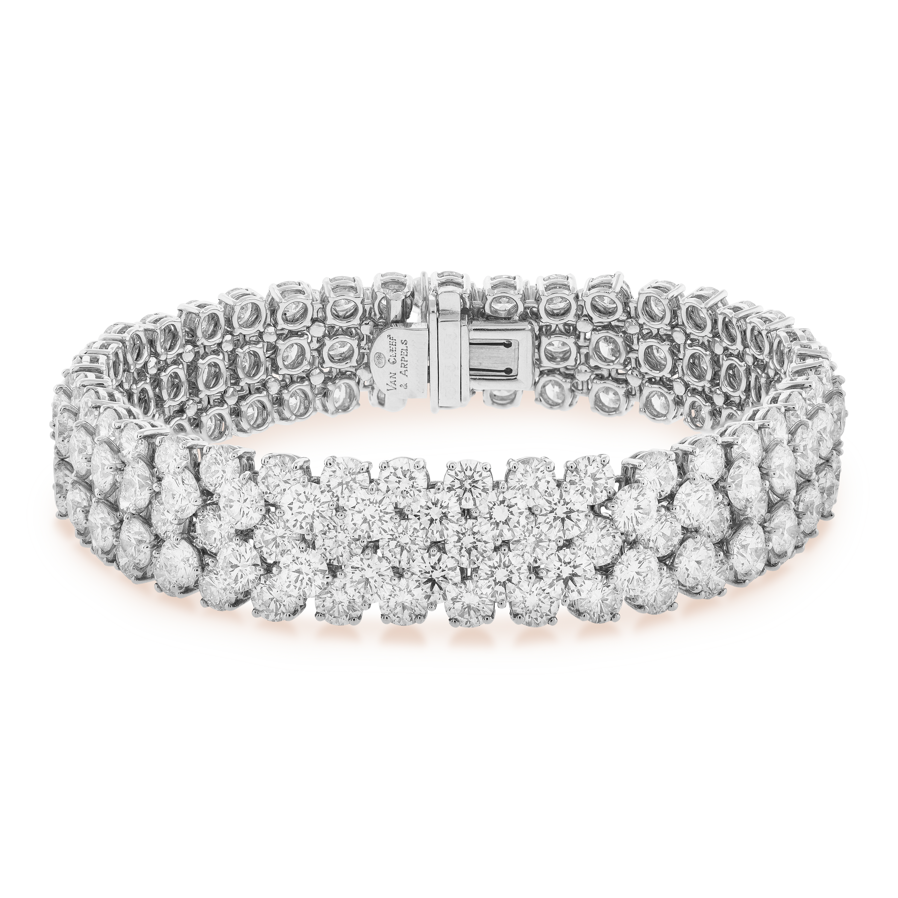 À Cheval 5-row bracelet 18K white gold, Diamond - Van Cleef & Arpels