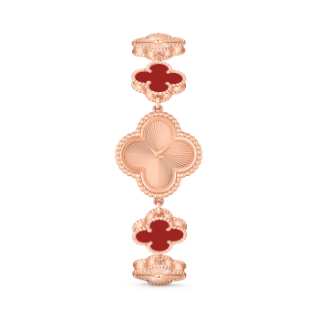 Vintage Alhambra Reversible Ring 18K rose gold, Carnelian, Diamond ...