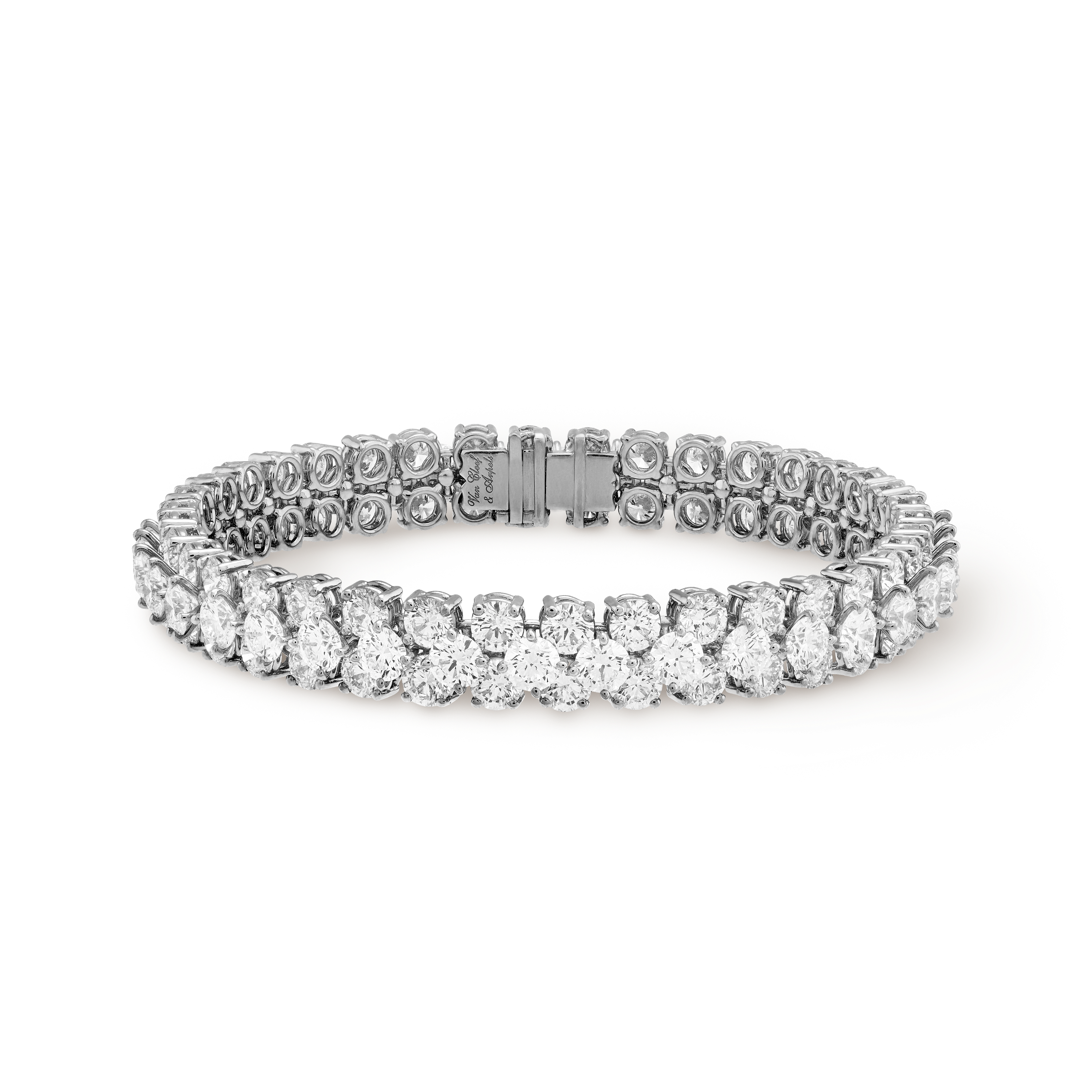 À Cheval 3-row transformable necklace 18K white gold, Diamond - Van ...