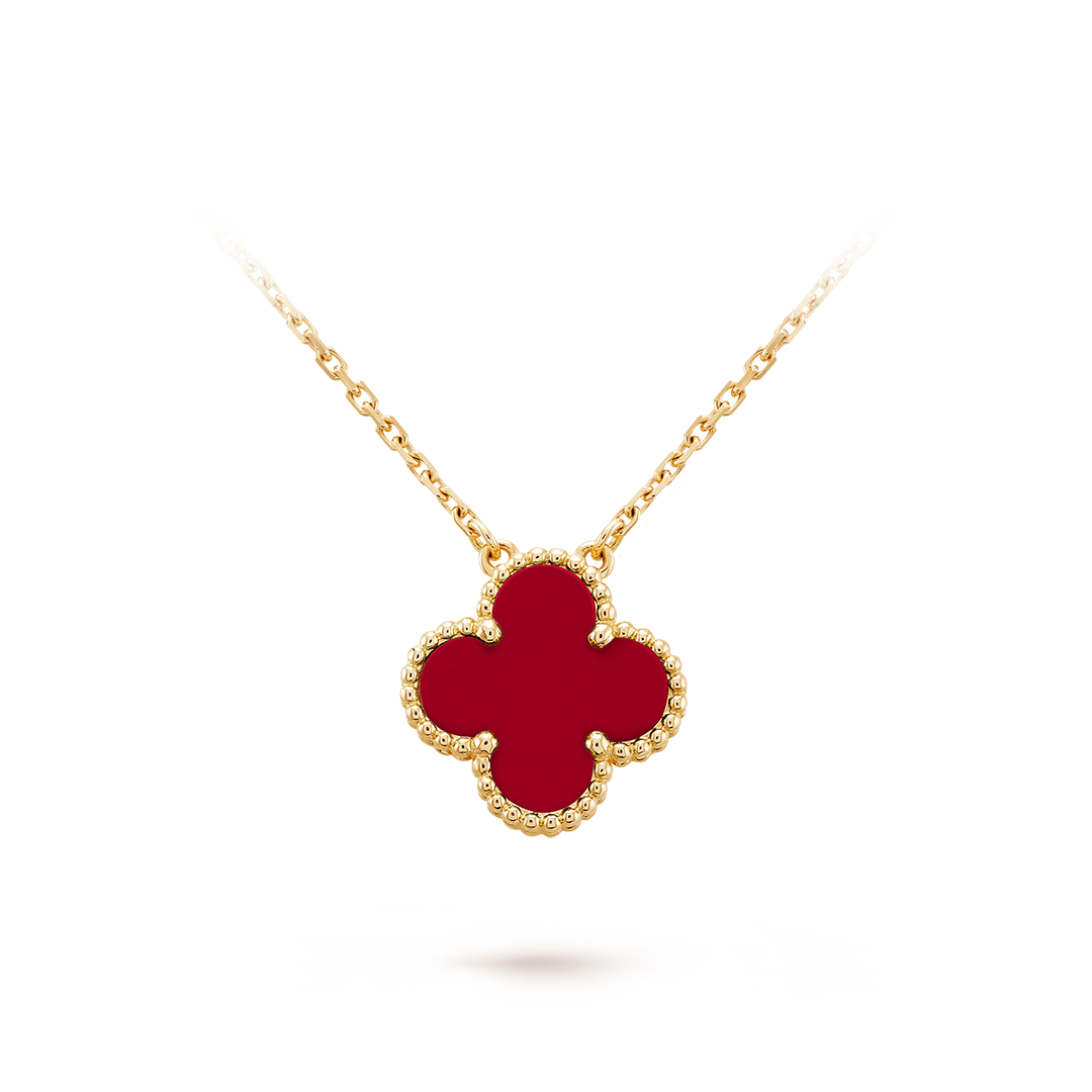 Pure Alhambra pendant Yellow gold, Onyx- Van Cleef & Arpels
